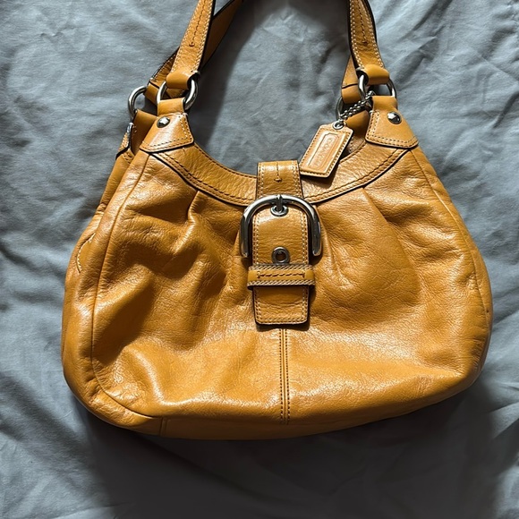 Coach | Bags | Coach Tan Leather Shoulder Bag | Poshmark